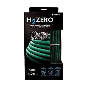 Flexon H2ZERO50CN Lightweight Fabric Garden Hose, 50 ft, Green
