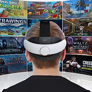 KIWI design Comfort Head Strap Accessories with 3 in 1 Battery Holder Strap, Enhanced Support and Extending Playtime, Compatible with Quest 2 (Battery Not Included)