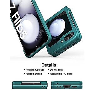 redluckstar Case for Samsung Galaxy Z Flip 5,Thin Slim Fit Matte PC with Non-Slip Full-Body Protection Phone Cover for Galaxy Z Flip 5 (Green)