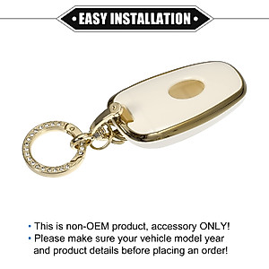 VekAuto Car Smart Key Fob Case Kit Compatible for Hyundai Santa Fe 2020-2022, Protective TPU White Keyless Entry Remote Cover with Key Chain