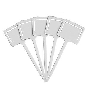KINGLAKE Thick Plastic Plant Tags Garden Labels Waterproof Nursery Garden Markers 20 Pcs White 2.56"x7.09"