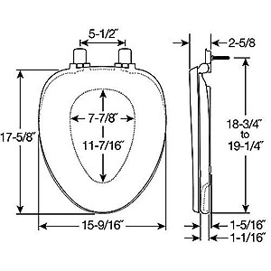Mayfair 1870FZ 000 TruComfort Toilet Seat with Inserts Provides Comfort and Relieves Pressure Points, Elongated, White