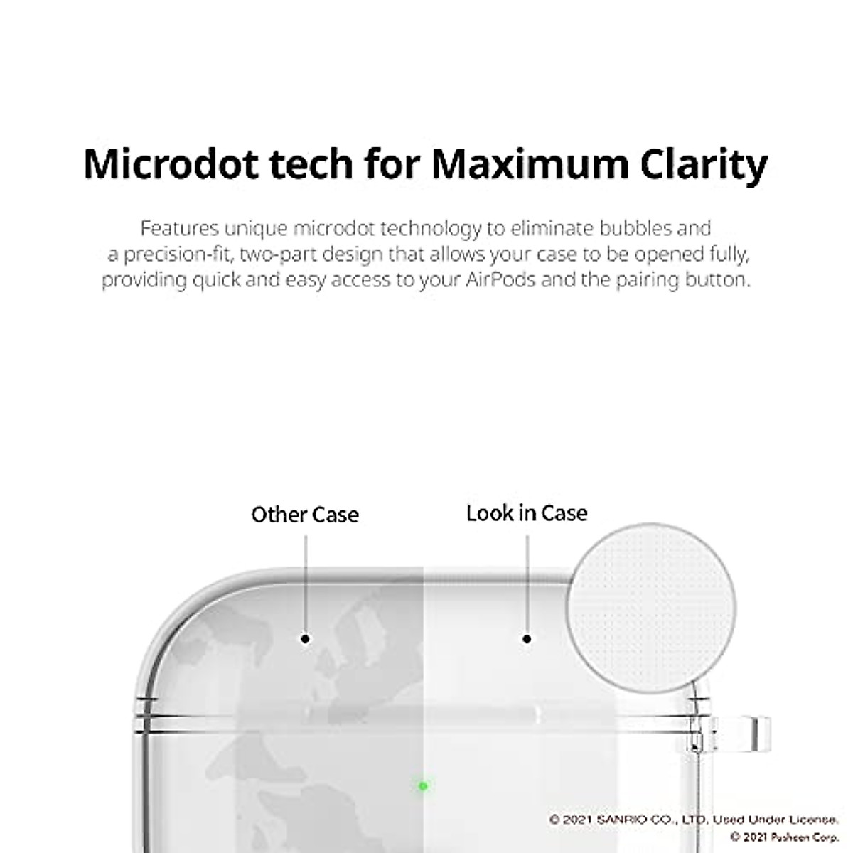 iFace Cute Clear Case Designed for AirPods 1 and 2 - Hello Kitty Pusheen [Limited Edition] [Wireless Charging Compatible]