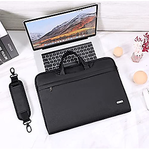 V Voova Laptop Shoulder Bag Carrying Case 17 17.3 inch for Men Women,Slim Computer Sleeve Tablet Cover Compatible with MacBook 17,HP Envy 17/Pavilion 17,Lenovo,Acer Asus Dell Notebook,Black