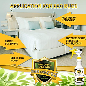 Bed Bug & Dust Mite Killer Natural Spray Treatment for Insects - Mattresses, Covers, Carpets & Furniture - Fast Extended Protection. Pet & Kids Safe - No Toxins or Chemicals 128 oz Gallon