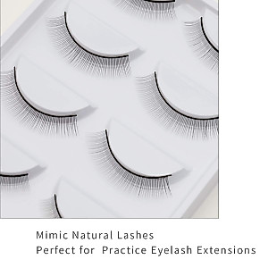 30 Pairs Practice Lashes for Lash Extensions Training Eyelash Extension Supplies Practice Strips Thin Band 8mm Mimic Natural Eyelash for Mannequin Head Tech Must Haves by EMEDA