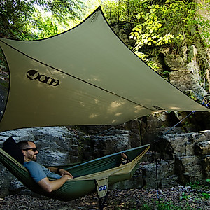 ENO ProFly XL SIL Rain Tarp - Large Ultralight Waterproof Tarp - for Camping, Hiking, Backpacking, Travel, a Festival, or The Beach - Lichen