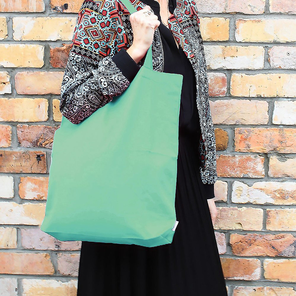 Augbunny 100% Cotton Canvas Shopping Tote Bag Grocery Bag 4-pack