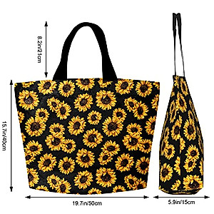 OMXNAQZ Tote Bag Shoulder Bag School Sunflower Tote Bags Large Capacity Grocery Bag Lightweight Reusable Convenient Beach bags women Shopping Bag Gift