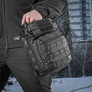 M-Tac City Hunter Hexagon Sling Backpack - Tactical Crossbody CCW Concealed Carry Pack EDC Bag (Black)