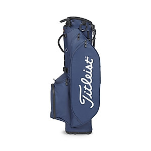 Titleist Mens Players 4 Navy Golf Stand Bag, Nylon, Double Strap, 4-Way Divider, 7 Pockets, 3.7 pounds, High-Grade Aluminum Legs