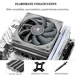 Thermalright AXP-90 X53 Low Profile CPU Air Cooler with Quite 90mm TL-9015 PWM Fan, 4 Heat Pipes, 53mm Height, for AMD AM4/Intel LGA 1150/1151/1155/1156/1200 (AXP-90 X53)