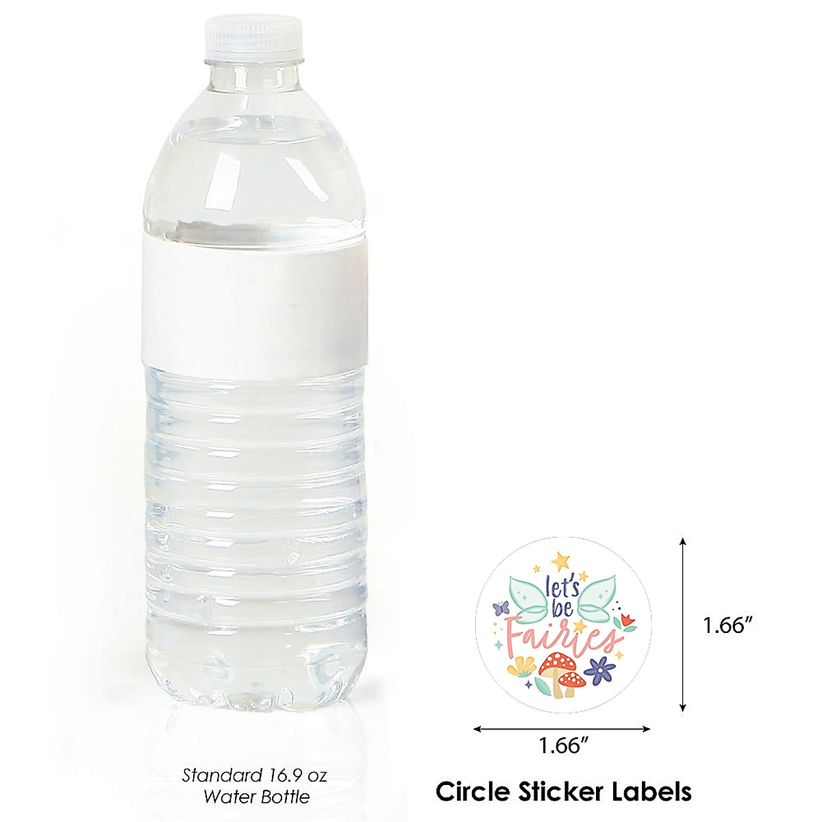 Big Dot of Happiness Let’s Be Fairies - Fairy Garden Birthday Party Circle Sticker Labels - 24 Count