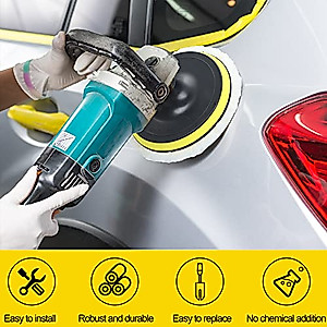 12 Pcs Wool Polishing Buffing Pad Set Included 6 Inch 10 Pcs Buffing Pads Self Adhesive Artificial Wool Cutting Pads M14 Drill Adapter for Car Polisher Glass Furniture Drill Buffer Attachment