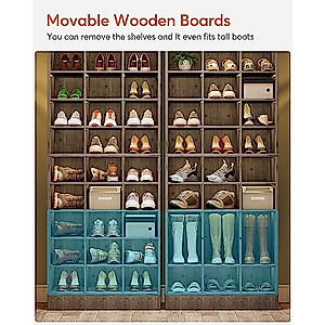 Tribesigns 10-Tier Shoe Storage Cabinet, Gray Wooden Shoe Rack with 30 Cubbies, Freestanding Tall Entryway Shoe Organizer for Closet, Entryway, Living Room