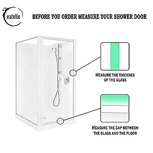 eatelle Frameless Shower Door Bottom Seal with Drip Rail - 1/2" (12mm) Thick Glass, 36" Long Sweep - Glass Door Seal Strip Ultra Clear Durable Polycarbonate Stop Shower Leaks