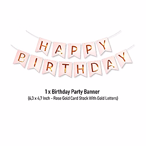 35th Birthday Party Decorations Rose Gold Supplies Big Set for Women with Happy Birthday Balloons Banner and 35 Digit Balloon for Her Including Latex and Confetti Balloons