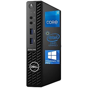 Dell OptiPlex 3080 Micro Desktop Computer - 10TH Gen Intel Core i5-10600 Upto 4.8GHz - 16GB RAM, 1TB M.2 NVME SSD, AC Wi-Fi, Bluetooth, DisplayPort, HDMI - Windows 10 Pro (Renewed)