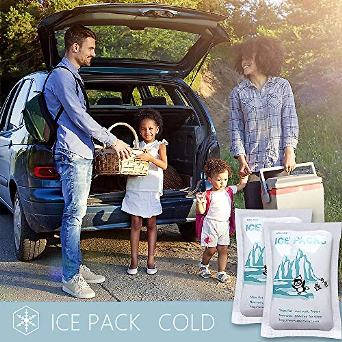 Shipping Ice Packs Reusable Small Dry Ice Pack Sheets 48 PCS, Ice Pack for Shipping Frozen Food Keep Food Fresh and Beverage Cold, Frozen Gel Packs Ice Brix for Coolers, 3.5 oz Capacity, 4.7" x 3.3"