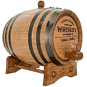 Personalized - Customized American White Oak Aging Barrel - Barrel Aged (2 Liters, Black Hoops)