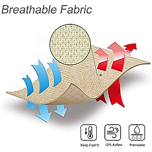 WORKPOINT Rectangle 6'x8' Patio Sun Shade Sail, Shade Sail UV Block Shade Cloth - Sunshade Fabric Awning Shelter for Pergola Backyard Garden Carport (Sand Color)