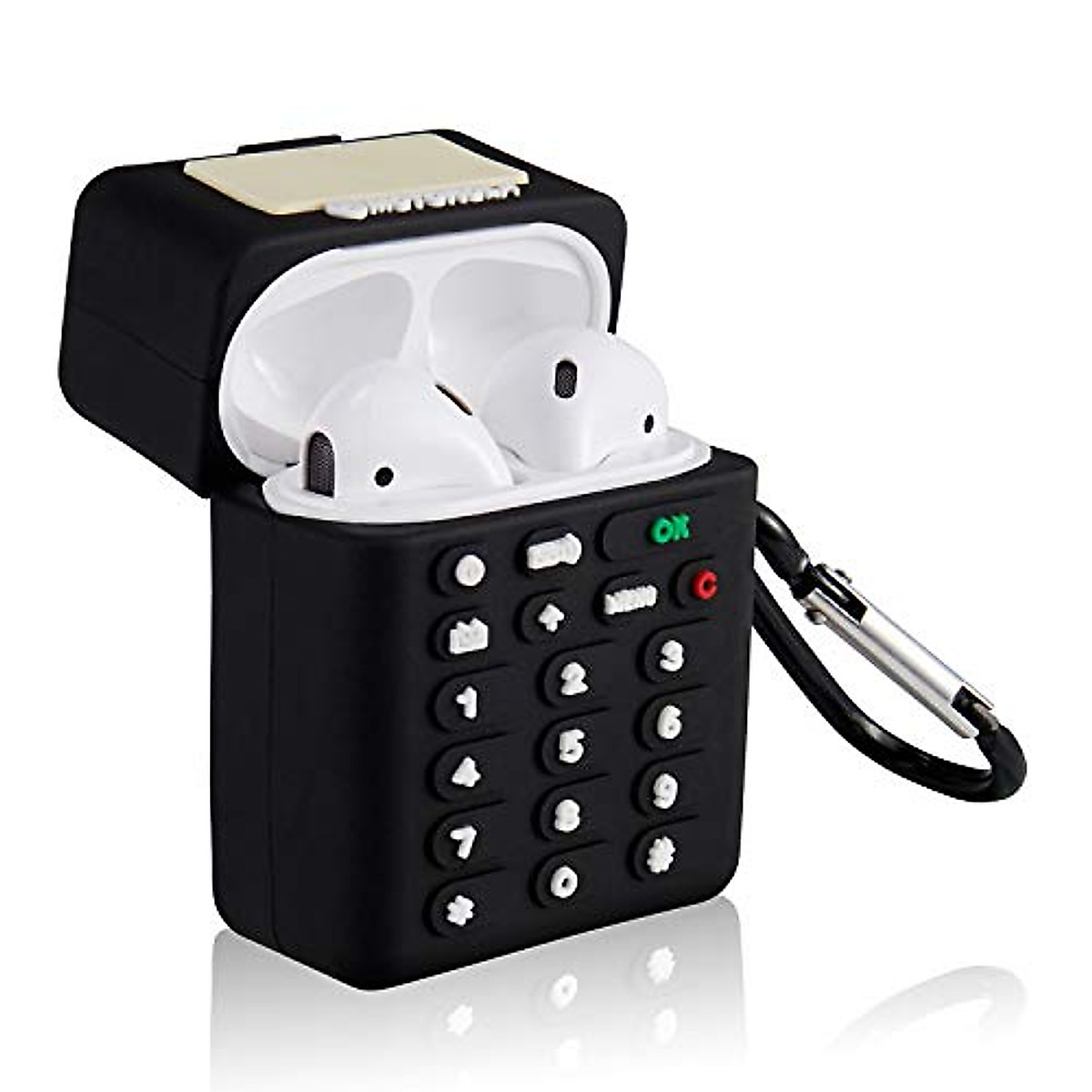 Mulafnxal for Airpod 1&2 Case, Cute Cartoon Unique Silicone Air pods Cover, 3D Funny Fashion Fun Cool Stylish Keychain Design Kits Soft Skin Shell Cases Boys Men Teens Kids for Airpods (Moto Phone)