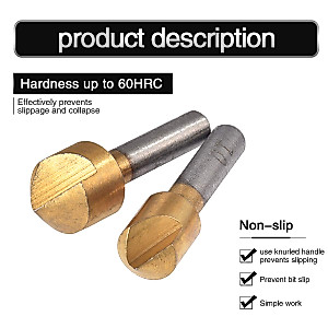 HOHXEN 5Pcs Titanium Chamfering Countersink Drill Bit Set - 3/8" 1/2" 3/4" - 10mm 12mm 19mm for Wood Metal Quick Change Drill Bit Set