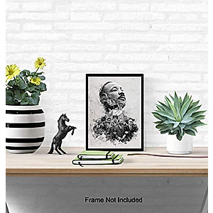 Dr Martin Luther King, MLK, Civil Rights Art - African American Wall Decor, Decoration for Living Room, Bedroom, Office - Gift for Black History Month - UNFRAMED Black Lives Matter Poster Print Photo