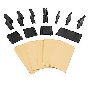 11 Piece 21 Profile Contour and Angle Sanding Grip Pack with 50 Assorted Pre-Cut Abrasive Sheets for Sanding Inside or Outside Angles Beads Corners Flutes Molding Models Marine Wood and More