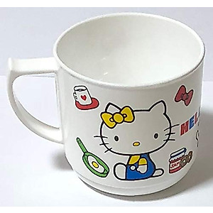 Sanrio Hello Kitty Hand Cups Polypropylene 7.2 × 7 × 9.8 cm 240ml Dinnerware Drinkware Saucers Kitchen (Blue)