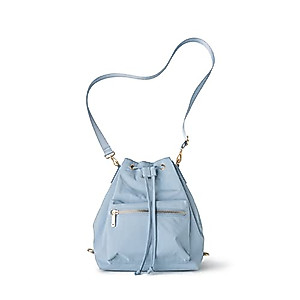 KEDZIE Aries Convertible Bucket Bag 3-Way Backpack Crossbody Strap Purse for Women - Sky Blue