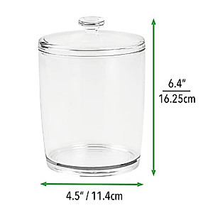 mDesign Plastic Laundry Shelf Storage Organizer Jar Holder Set for Laundry Room Storage - Holds Detergent Powder, Pods, Clothes Pins, Dryer Sheets, Scent Boosters - 3 Pack - Clear