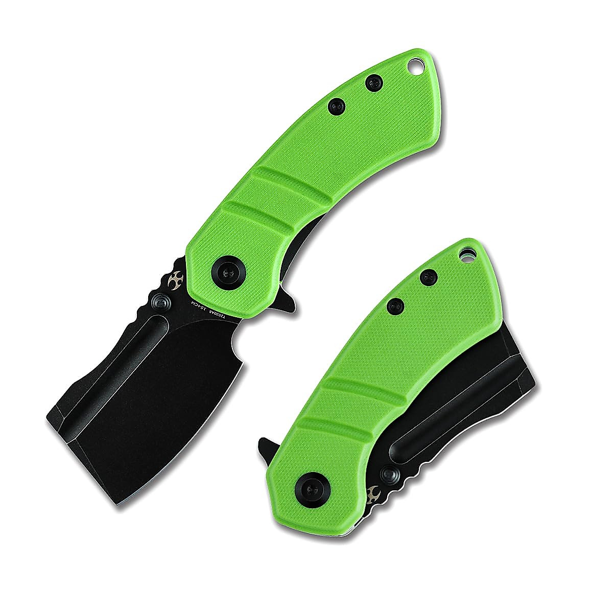 KANSEPT Knives Korvid M Mini Pocket Knife 2.45''154CM Blade,Orange G10 Handle,Cleaver Pocket Folding Knife for Everyday Carry T2030A7