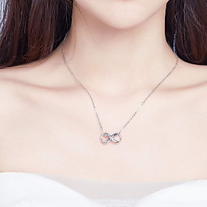 RUKYF 925 Sterling Silver Infinity Charms for Bracelets Necklaces Family Forever Cubic Zirconia Charm Jewelry Gifts for Women