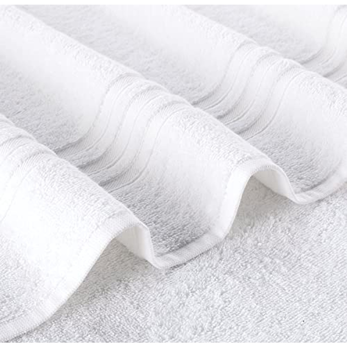 Hammam Linen White Bath Towels Set 6-Piece Original Turkish Cotton Soft, Absorbent and Premium Towel for Bathroom and Kitchen 2 Bath Towels, 2 Hand Towels, 2 Washcloths