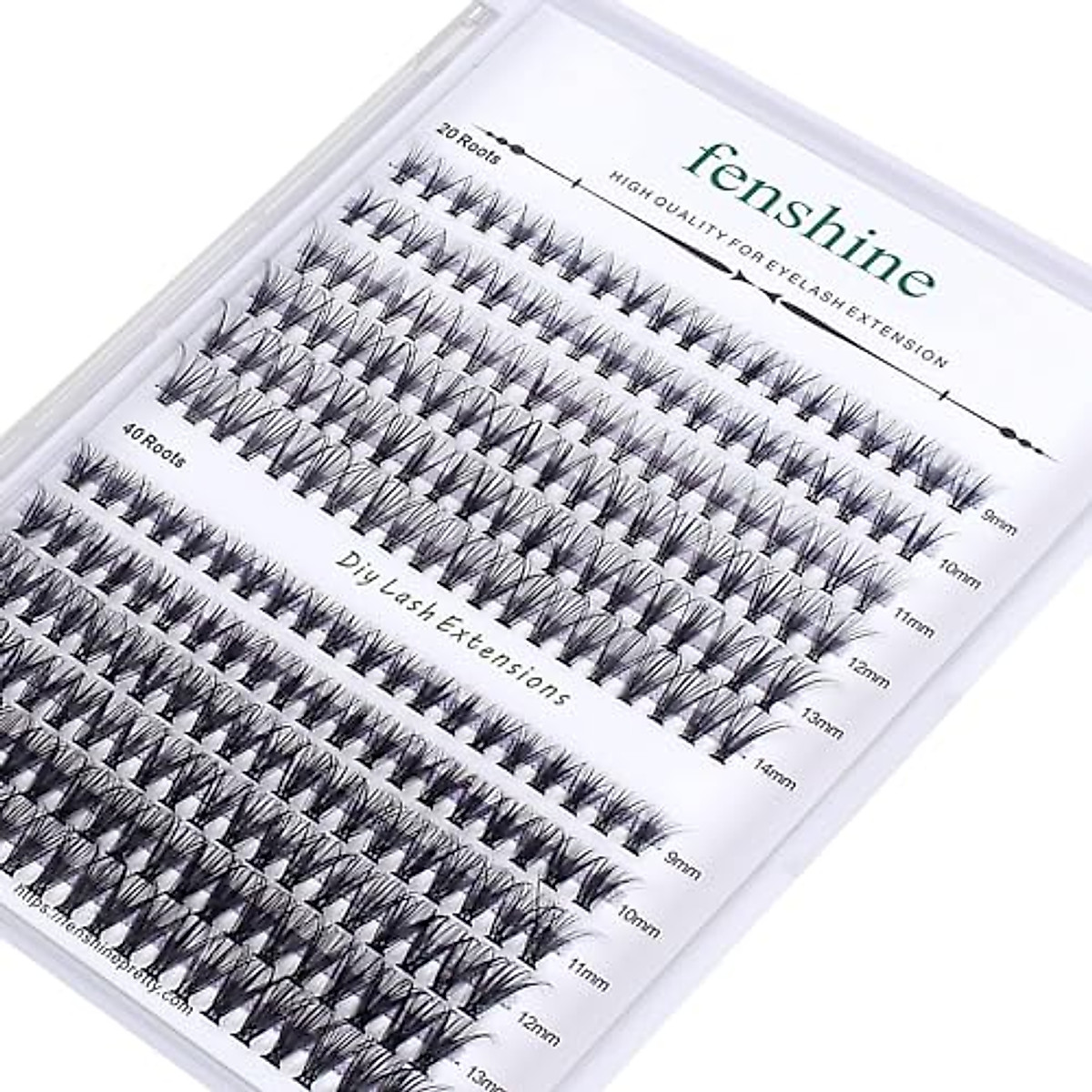 Fenshine Cluster Eyelash Extensions 240pcs 20D/40D Cluster Eyelashes Mixed, Natural False Eyelashes Cluster Soft Individual Lashes Clusters