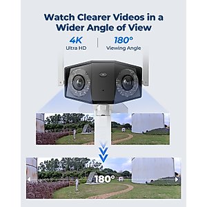 REOLINK 4K WiFi Security Camera with Ultra-Wide Angle, 2.4/5 GHz Plug-in WiFi Outdoor Camera, Smart Human/Vehicle/Pet Detection, Color Night Vision, Two-Way Audio, IP66 Waterproof, Duo 2 WiFi