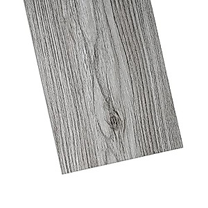 Livelynine 4-Tiles 6X36 Natural Grey Wood Vinyl Flooring Waterproof Peel and Stick Floor Tile Wood Look Vinyl Plank Flooring Removable Laminate Flooring Planks Tiles for Bathroom Kitchen Floors