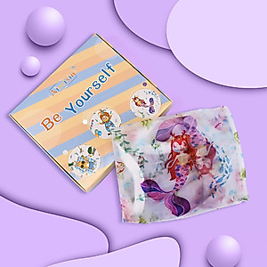 Aimisin Adult Baby Plastic Cute Pattern Print Pants Adult Incontinence PVC Diaper Cover 1 Piece (Purple-3D-Mermaids Under The sea, Medium)