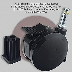 70360 Locking Caster with Insert for Weber Spirit Series 2009-2012, Genesis Series 2007-2011, and Summit Series Gas Grills 2007-2011, (Caster Diameter 2-7/8")