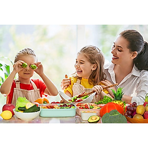 MINCOCO Bento Lunch Box Leak-proof Eco-Friendly Bento Box Food Storage Containers with Sauce Jar and Stainless Spoon&Fork for Adults Women Men Kids