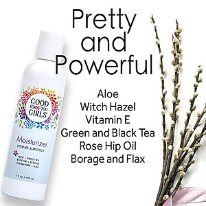 Good For You Girls Natural Facial Moisturizer, Calming and Non-Comedogenic with Aloe, Vitamin E, Arnica, Rose Hip, Borage, Green Tea, Kids, Preteen, Teens, All Skin Types (4 Fl Oz)