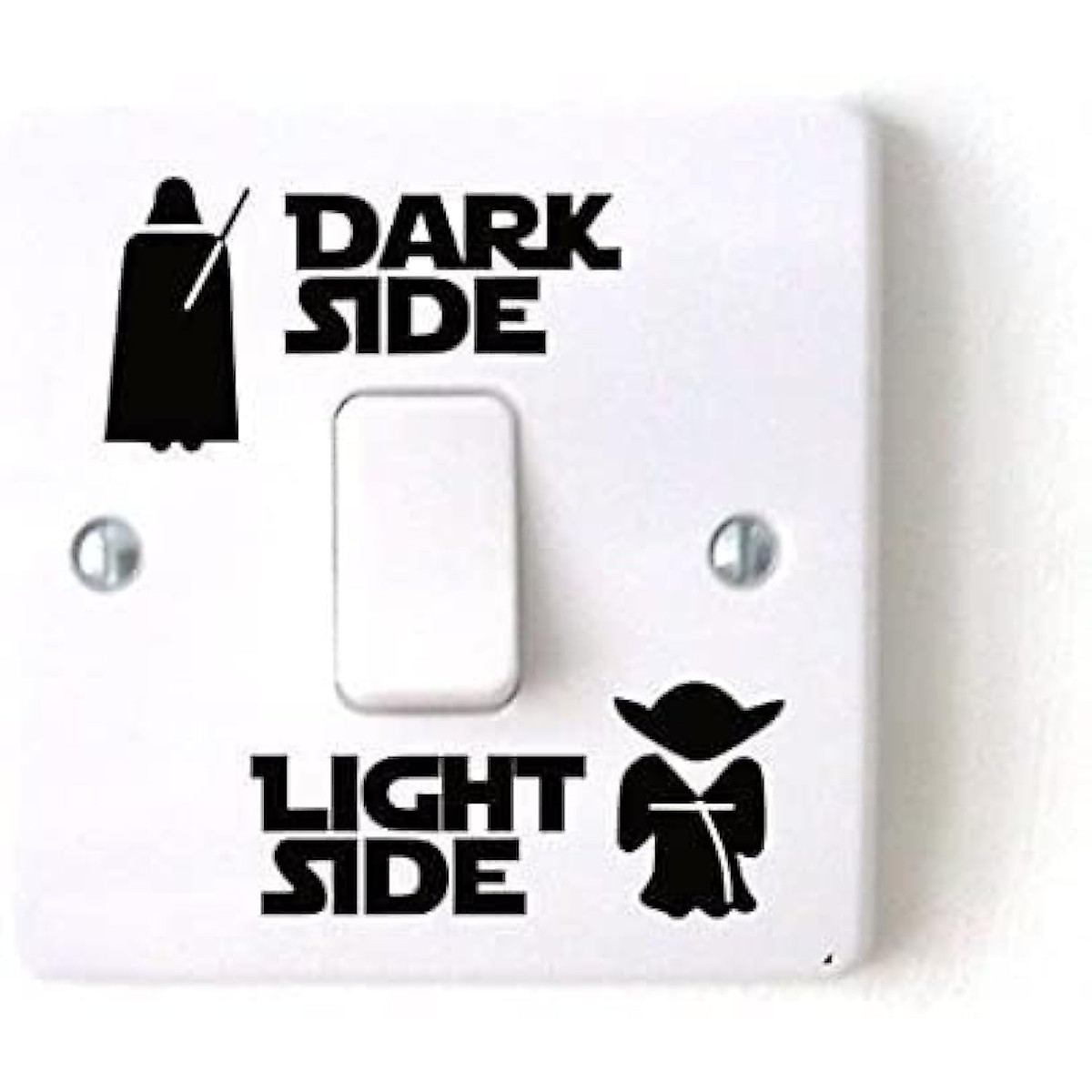 Dark Light Side Switch Vinyl Decal Sticker Child Room Lightswitch Wall Sticker (Set of 2, 1.5" X 1.5")
