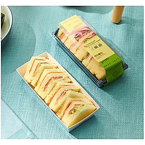 Hewnda 50 Pack Sushi Containers With Lid,Small Pastry Container, Plastic Containers for hot dogs, sandwiches, French fries, muffins (Black)