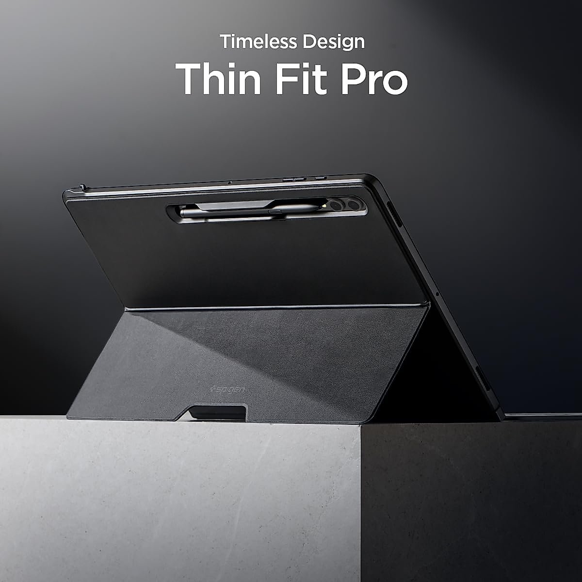 Spigen Thin Fit Pro Designed for 14.6 inch Galaxy Tab S10 Ultra Case (2024), Galaxy Tab S9 Ultra Case (2023), Galaxy Tab S8 Ultra Case (2022) Kickstand & S Pen Holder Compatible with Keyboard - Black