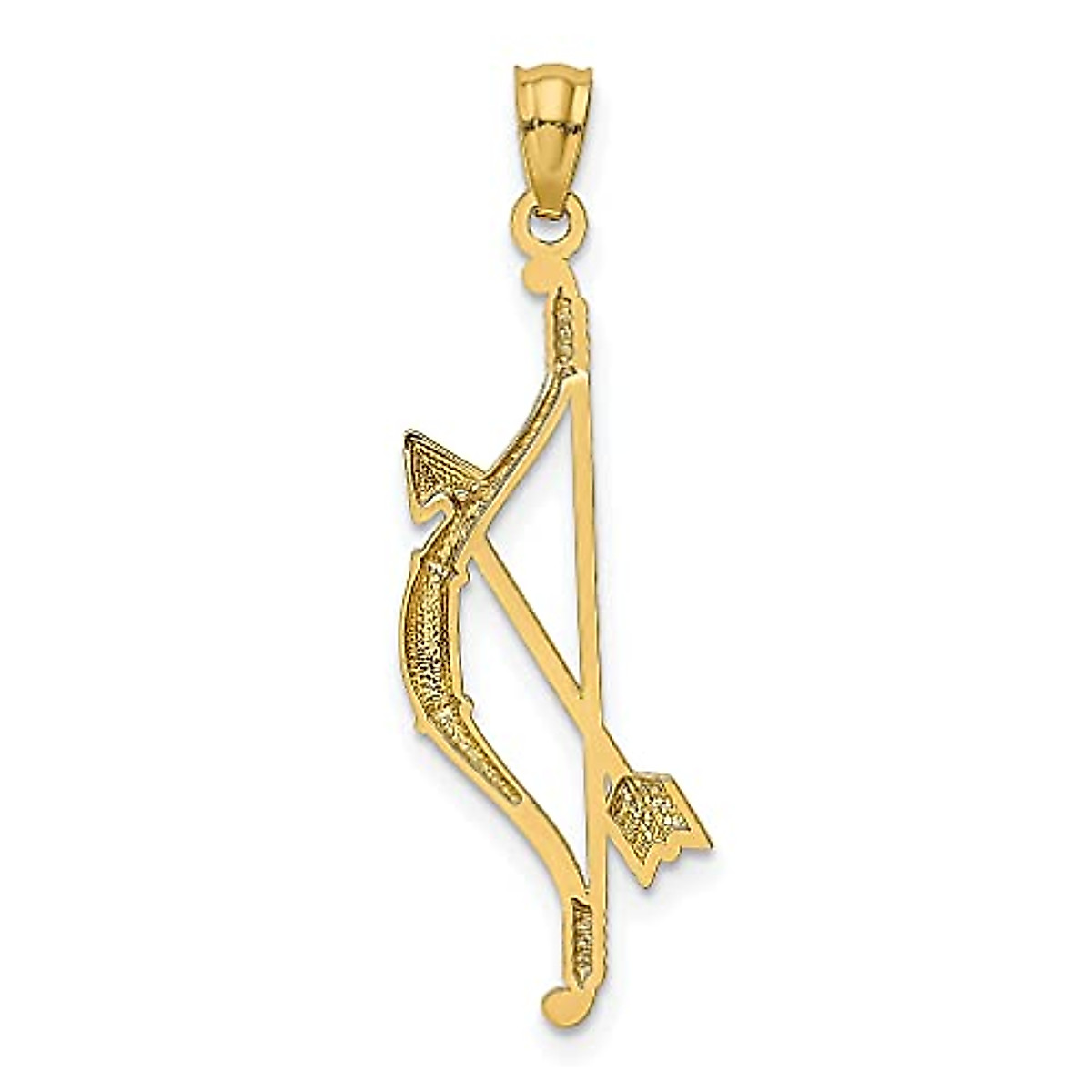 IceCarats 14K Yellow Gold Bow Arrow Necklace Charm Pendant 34mm Only