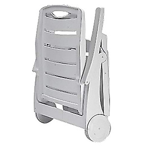 Green Boheme New Rolling, Folding, Five Position Reclining Patio Sun Lounger or Deck Chair, White, Made in Italy