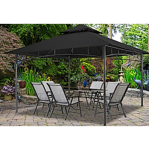 MASTERCANOPY Outdoor Garden Gazebo for Patios with Stable Steel Frame(10x12, Black)