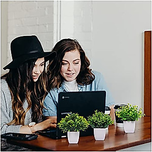 CADNLY Mini Artificial Plants Set - Faux Plants Indoor Small Fake Plants for Bathroom Office Desk - Green Plants Fake Potted Plants - Plastic Small Plants Decor for Shelf Shelves 3 Pack