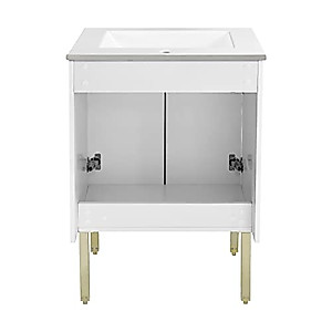 Swiss Madison Lumiere 24" Bathroom Bath Vanity, White and Gold